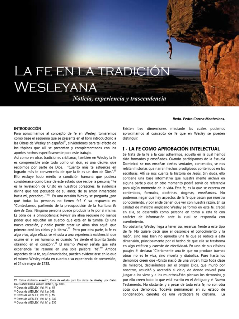 Fe en La Tradicion Wesleyana | PDF | Fe | Teología