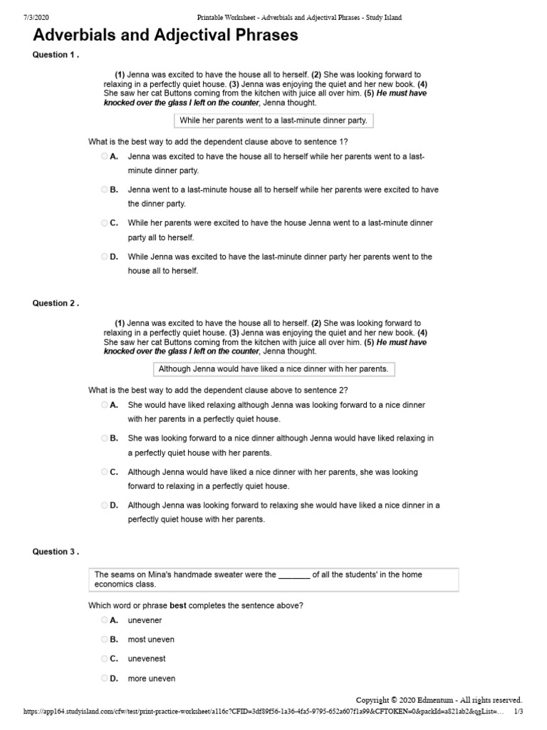7 - Adverbials and Adjectival Phrases | PDF | Linguistics | Semantic Units