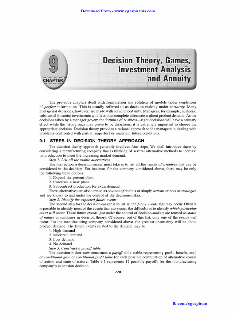 Decision Theory 124578900000 | PDF