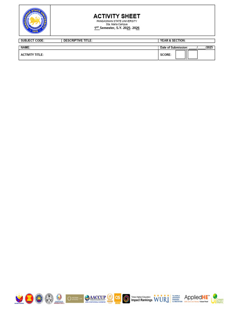 Activity Sheet | PDF