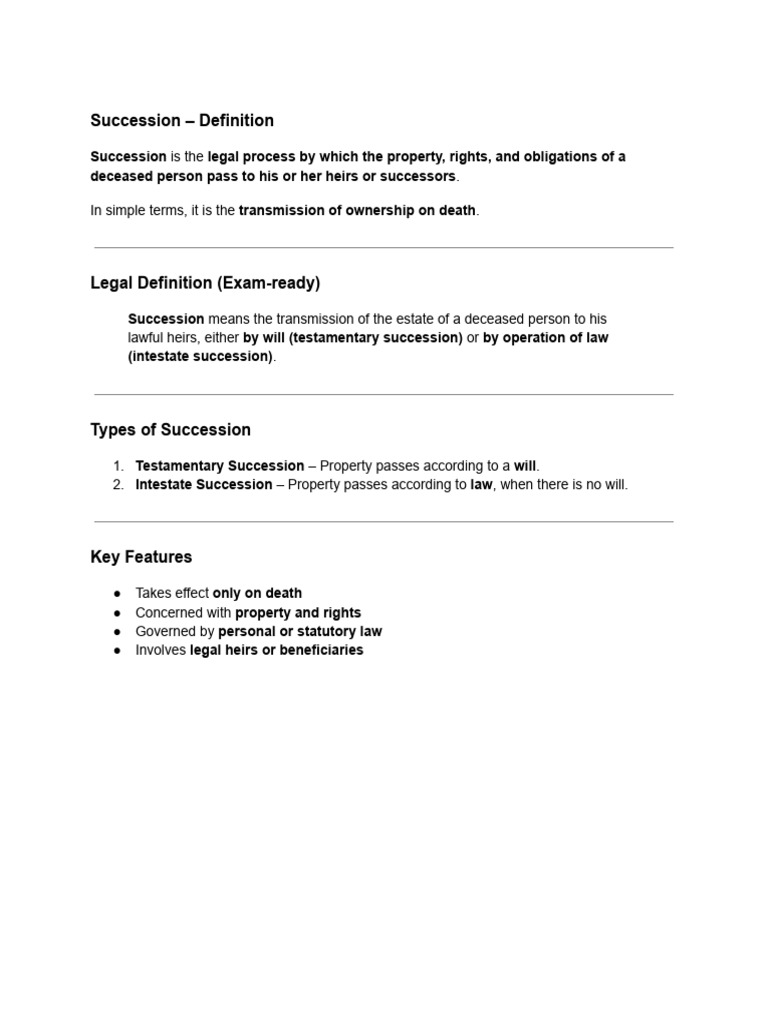 Succession Defined | PDF