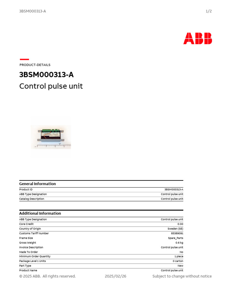 Control Pulse Unit Abbcontrol Pulse Unit Abbcontrol Pulse Unit Abb ...