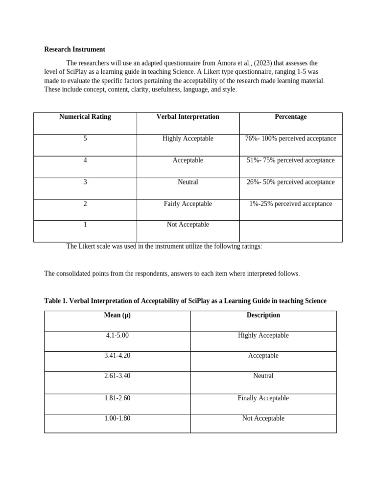 Research Instrument | PDF