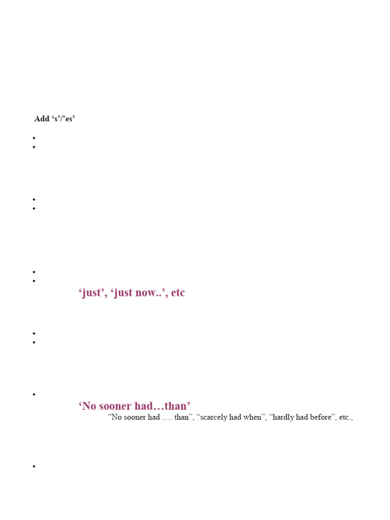 Right Form of Verbs_Rules-Note | PDF | Verb | Grammatical Tense