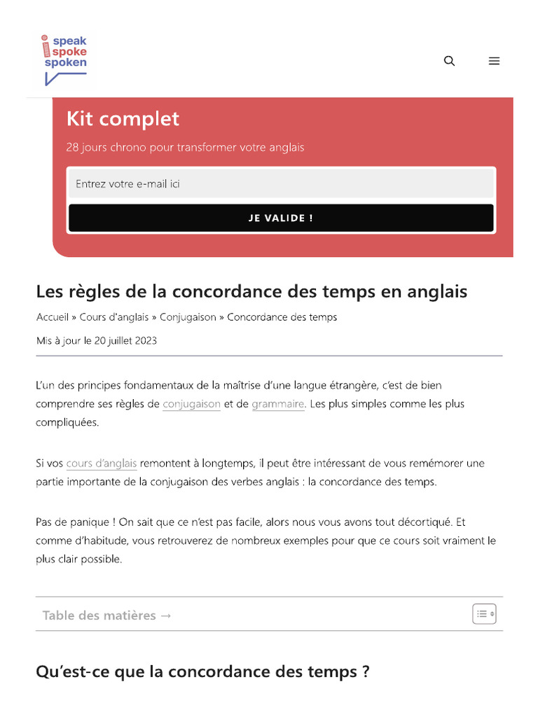5-Les Règles de La Concordance Des Temps en Anglais | PDF