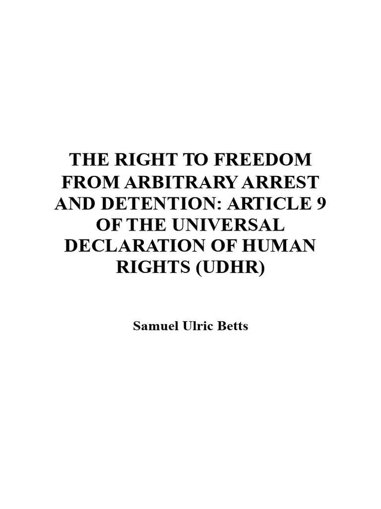 Article 9 (United Nations Declaration of Human Rights) | PDF | Human ...