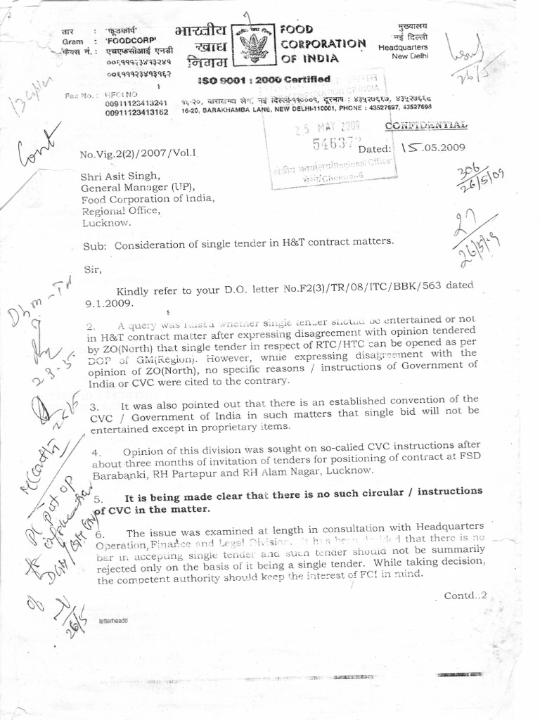 Single Tender Circular | PDF