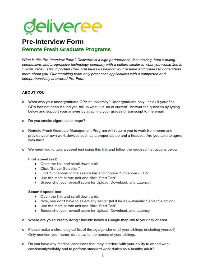 Remote Pre-Interview Fresh Graduate Programs 2025 | PDF | Software ...