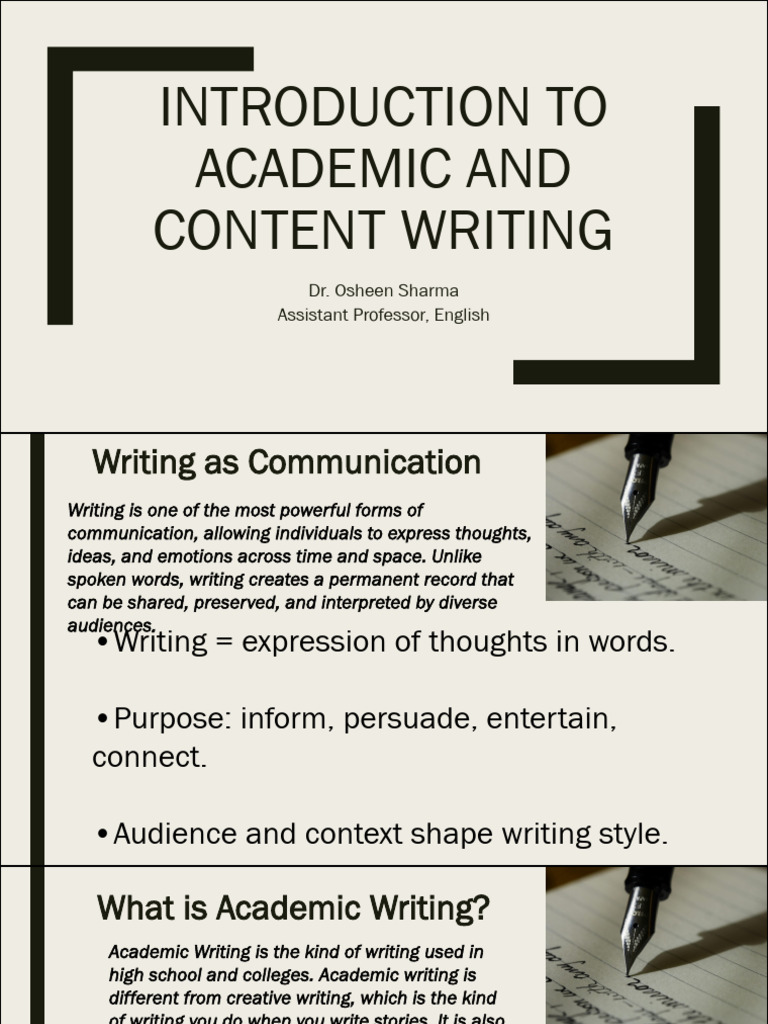 INTRODUCTION To Academic and Content Writing | PDF