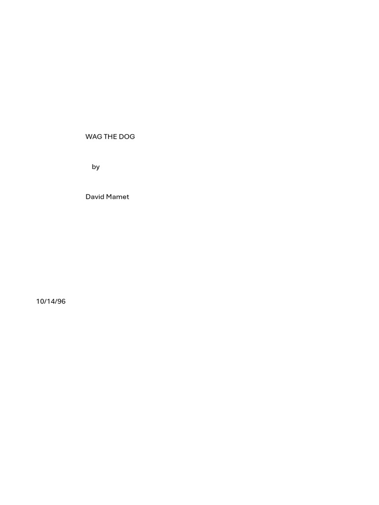 Wog the Dog by David Mamet | PDF