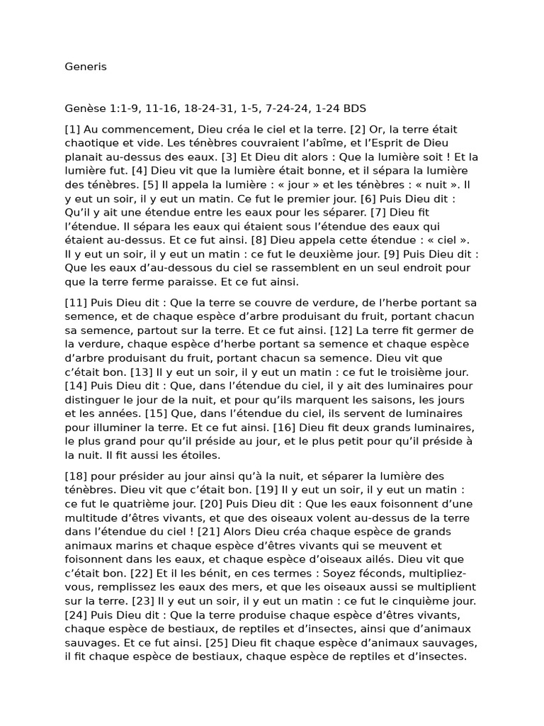 Genesis 1 | PDF | Adam