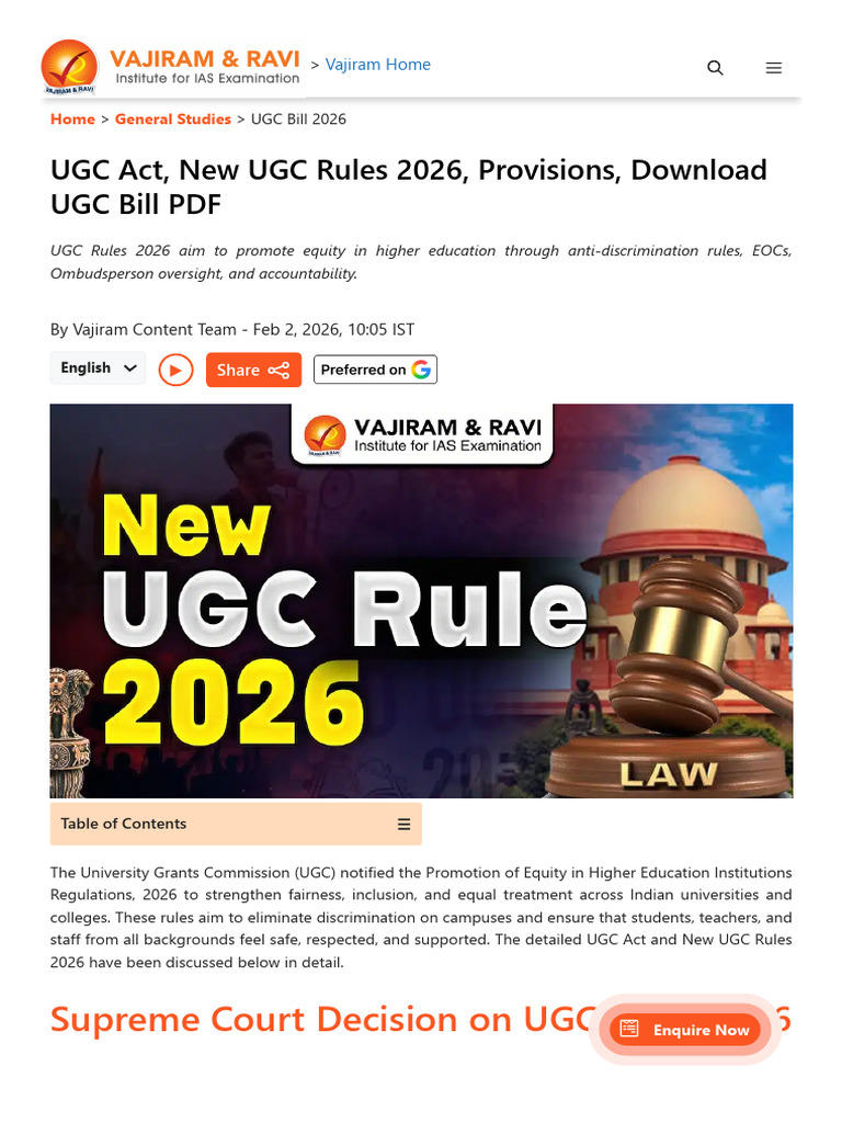 UGC Act, New UGC Rules 2026, Provisions, Key Details | PDF | Justice ...