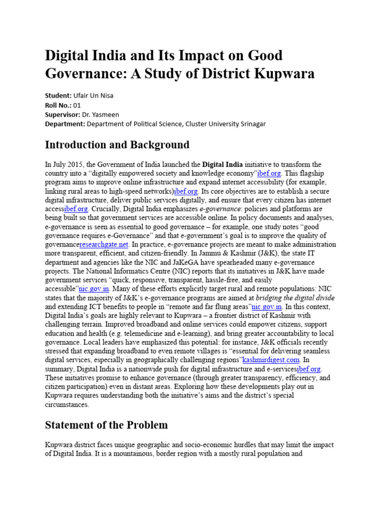 Digital India and Its Impact on Good Governance | PDF | Governance | Data
