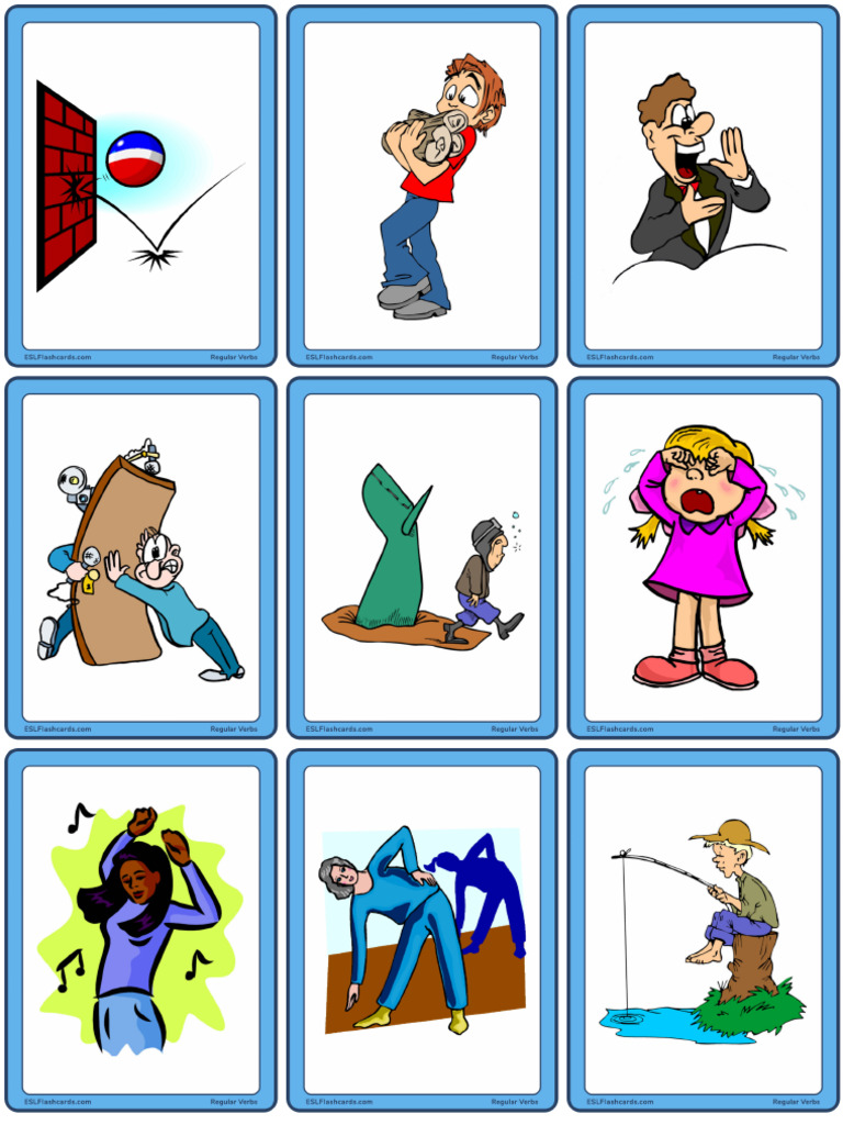 Regular Verbs Small Flashcards | PDF