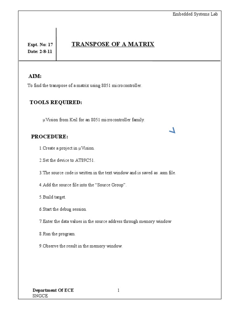 Matrix Transpose | PDF