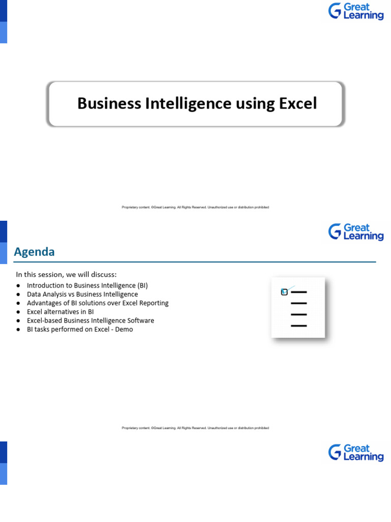 Business Intelligence Using Excel | PDF | Business Intelligence | Data ...