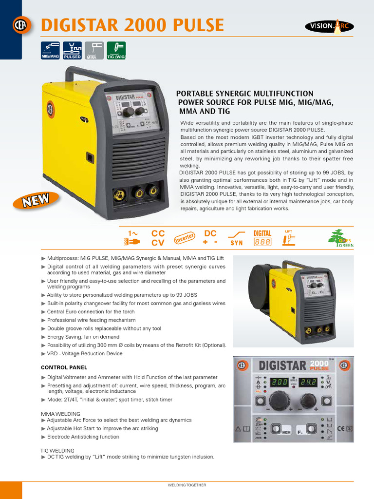 Digistar 2000 Pulse Monof | PDF | Welding | Construction