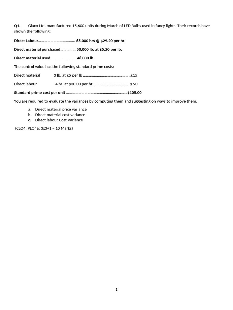 Cma Final Practice Questions - Done | PDF | Cost Of Goods Sold ...