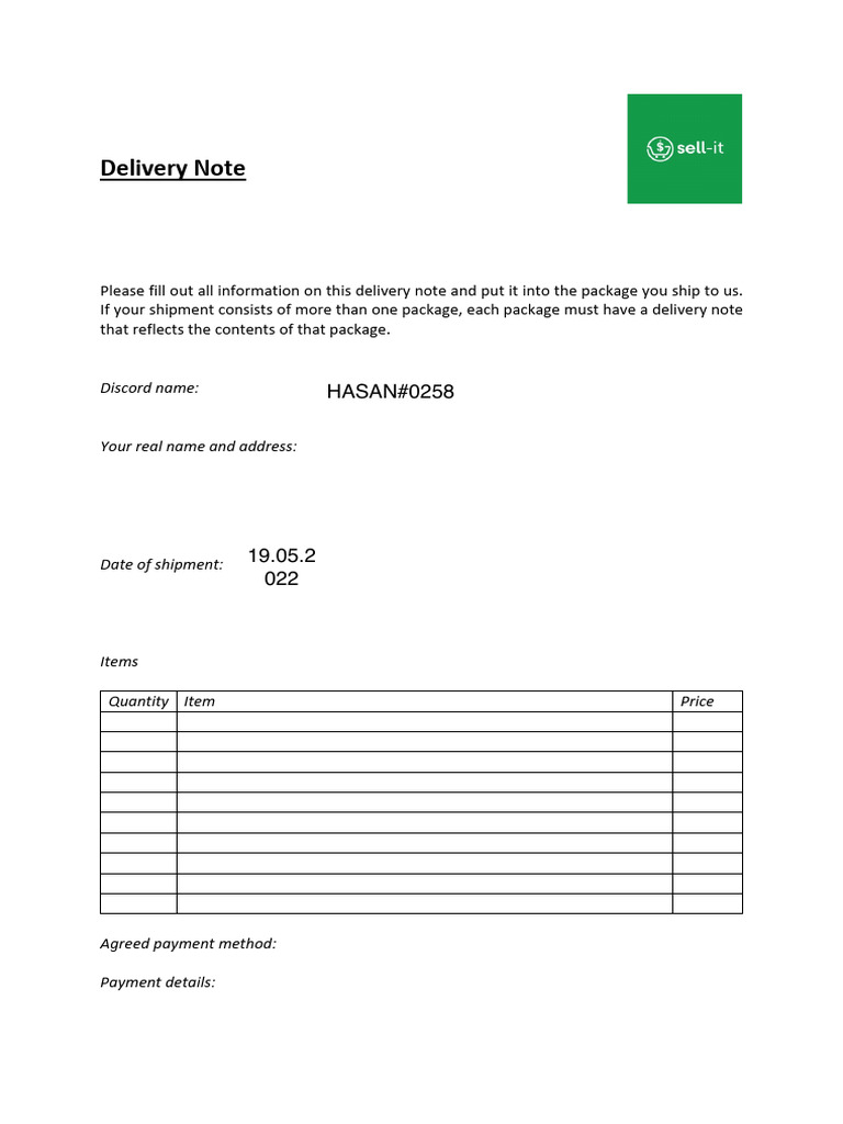 Delivery Note | PDF