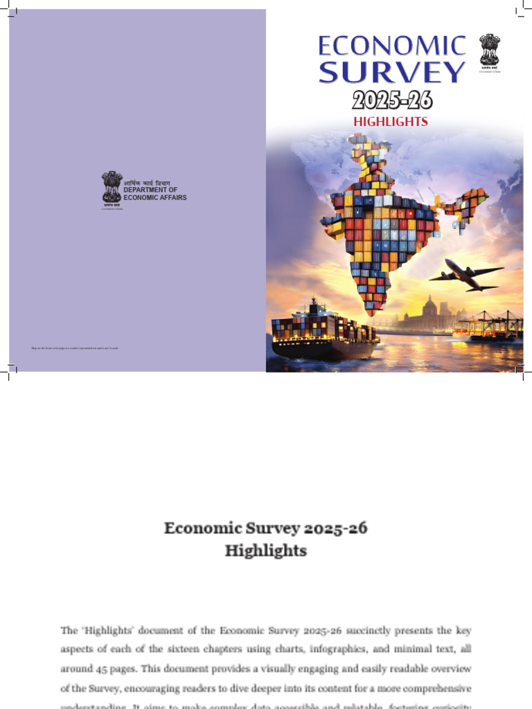 New Economic Survey Key Highlights 2025-26 | PDF | Taxes | Gross ...