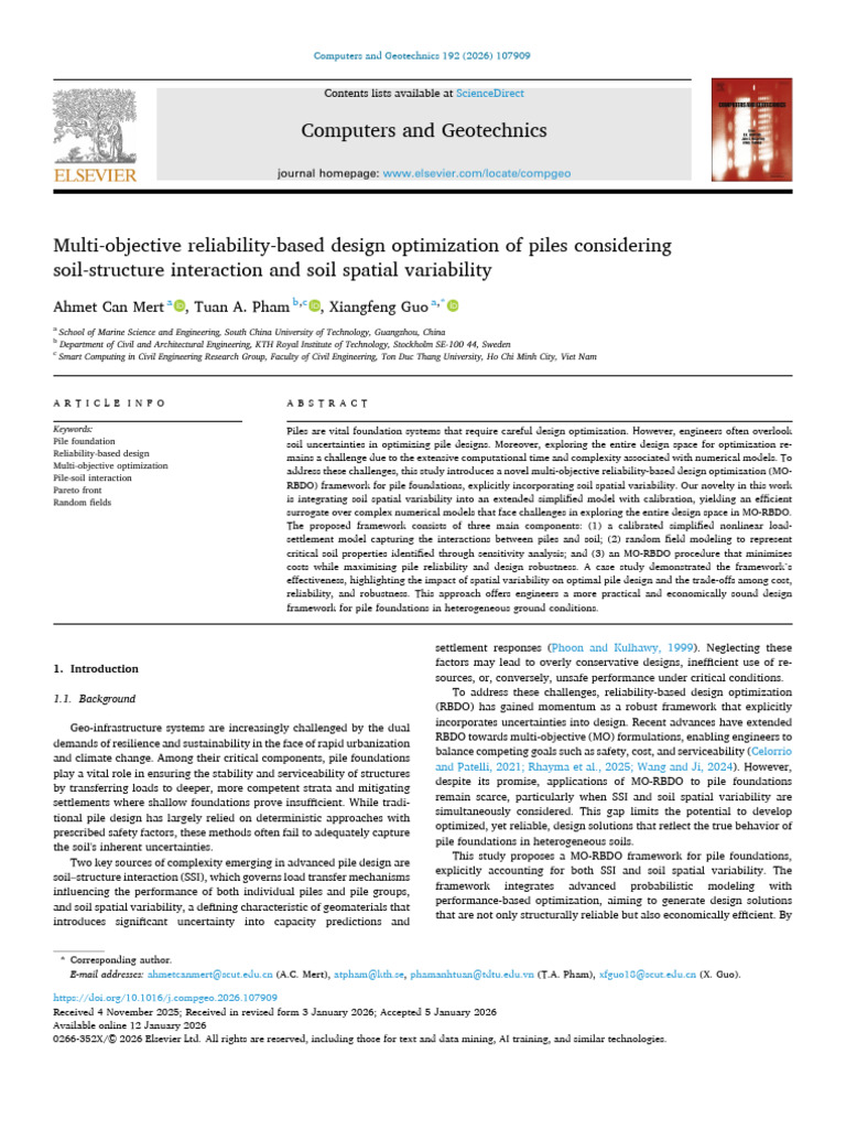 Multi-objective Reliability-based Design Optimization of Piles ...