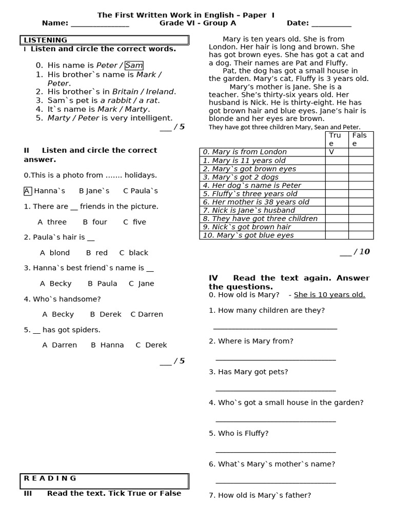 Grammar Reading Comprehension Exercises Tests 62585 | PDF | Chess ...