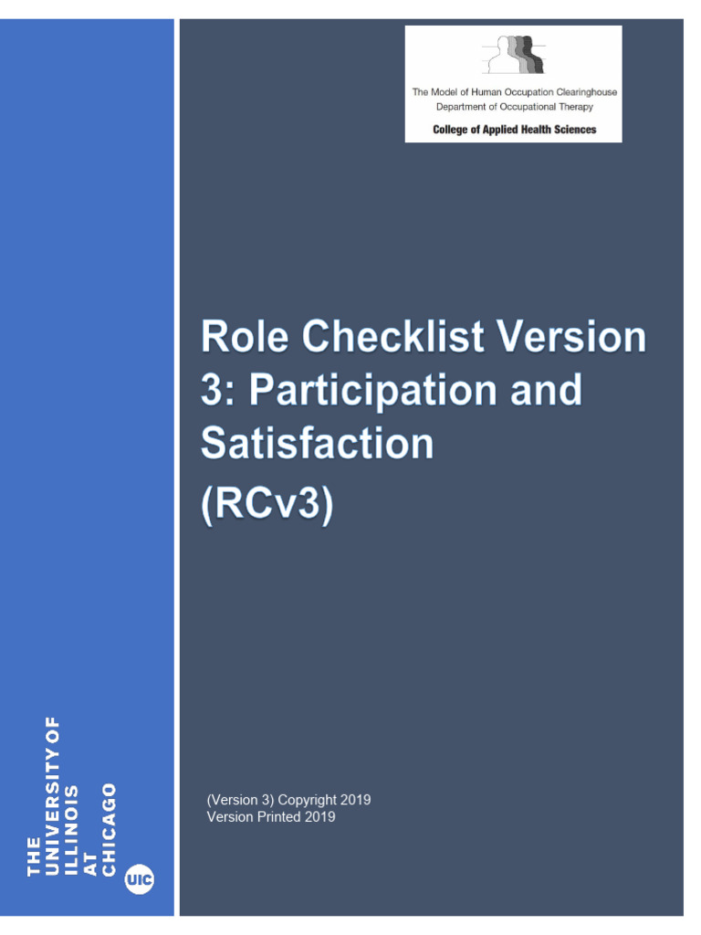 Role Checklist V3 - Assessment Form | PDF