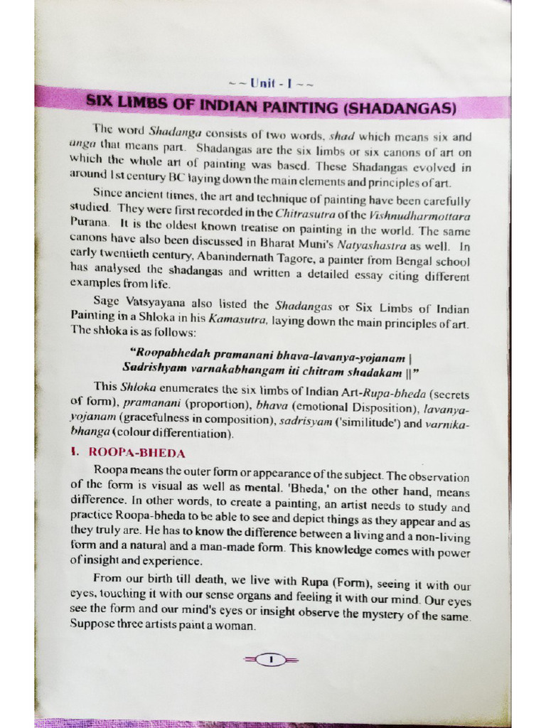 Unit_1_A_Six_limbs_of_Indian_Painting_&_Fundamental_of_Visual_Arts | PDF