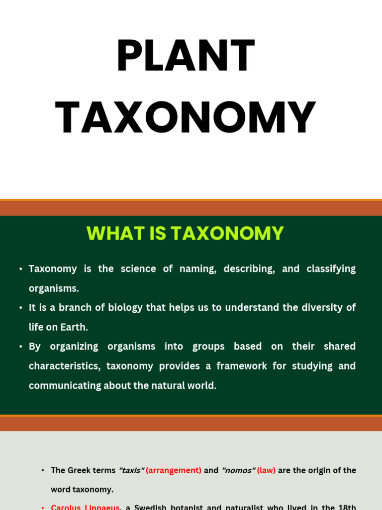 F. 6. Plant Taxonomy | PDF | Taxonomy (Biology) | Species
