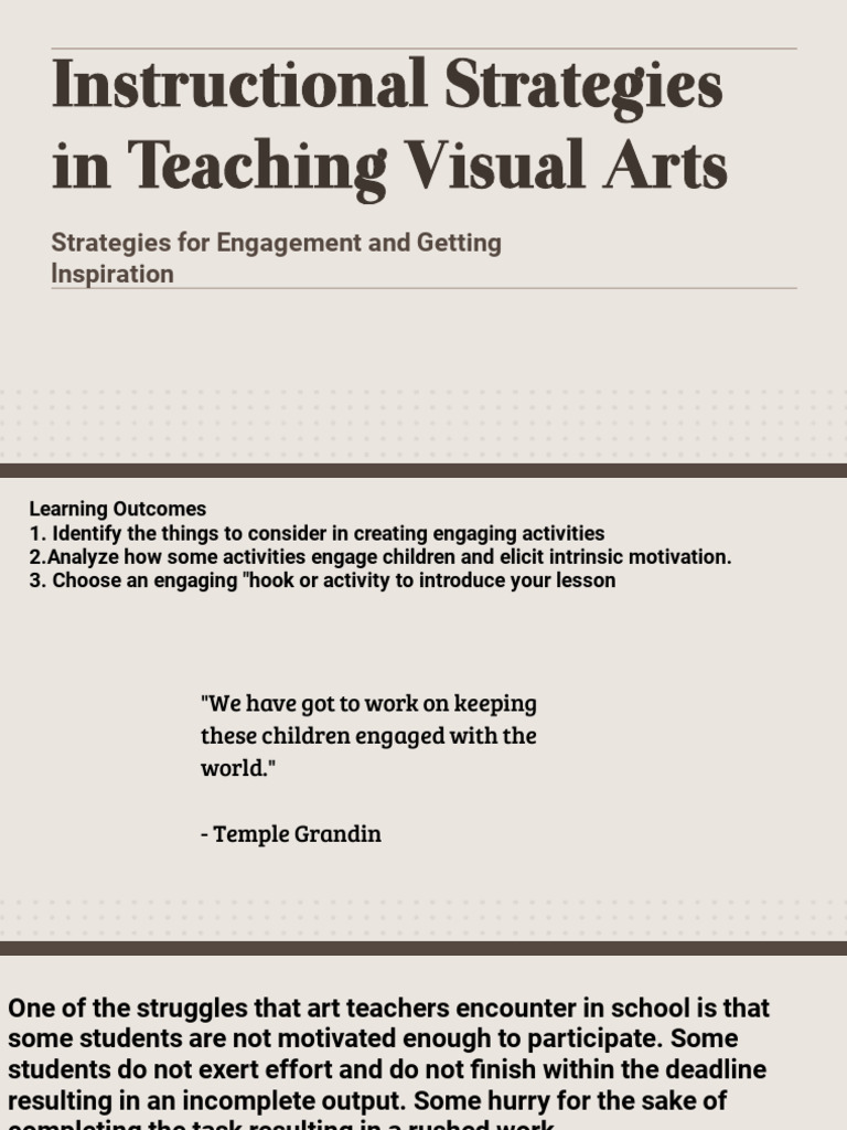 Instructional Strategies in Teaching Visual Arts | PDF | Teachers ...