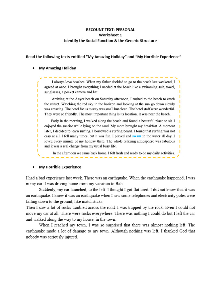 Worksheet 1. Social Function and Generic Structure | PDF