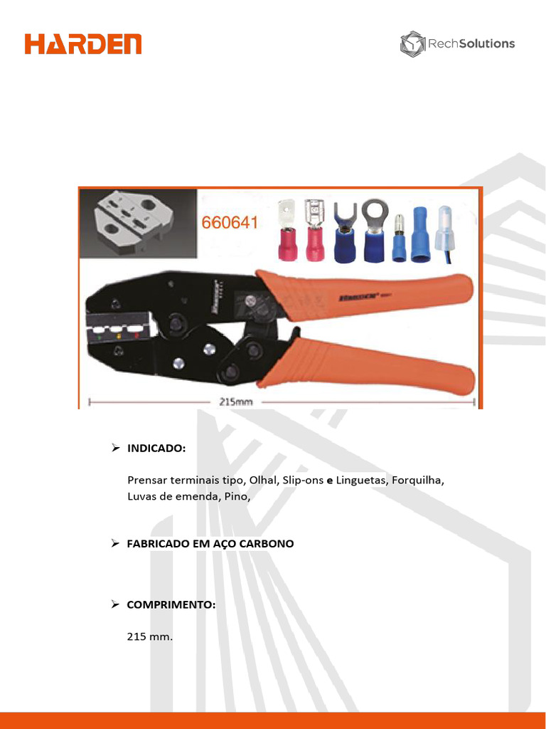 Alicate Prensa Terminal Tubular e Olhal 215 MM | PDF