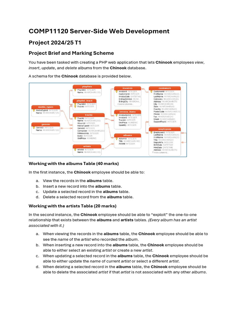 Project Brief and Marking Scheme | PDF | Software Engineering ...