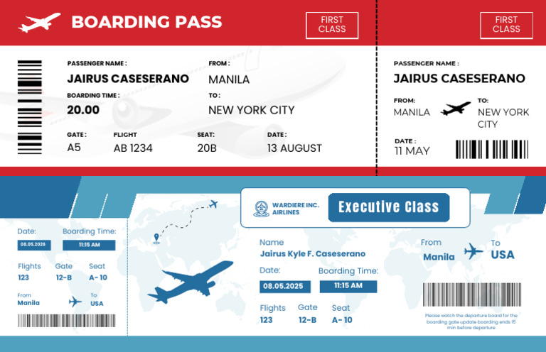 Red and White Minimalist Boarding Pass Ticket (1) | PDF