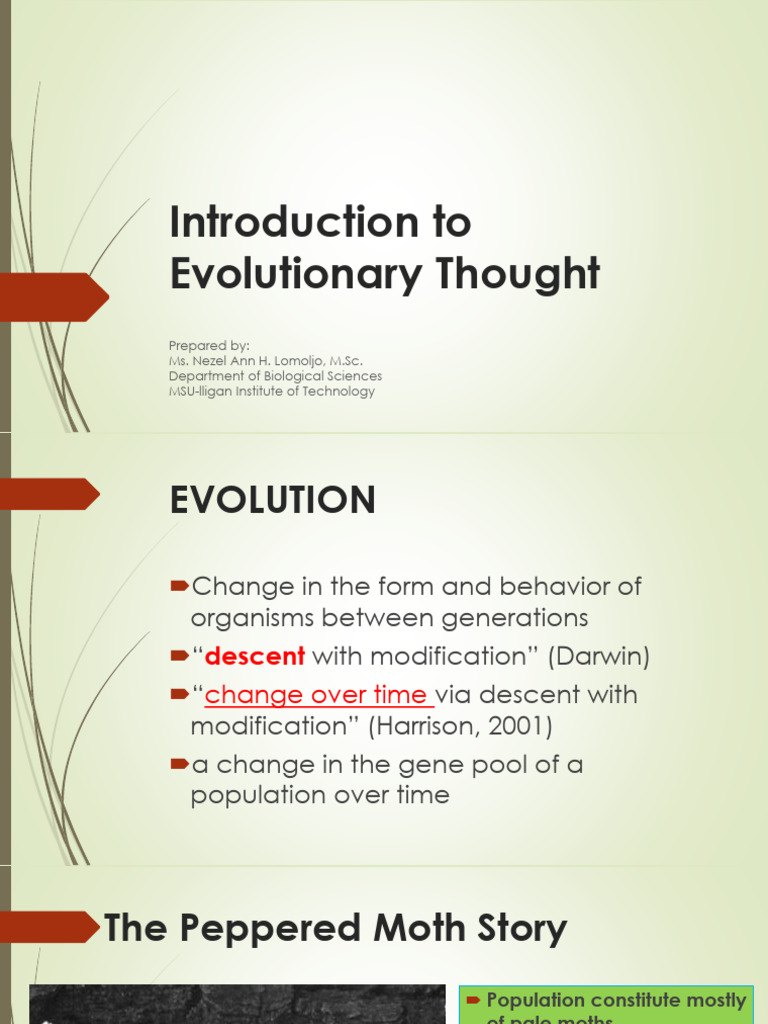 P1 Introduction to Evolutionary Thought | PDF | Natural Selection ...