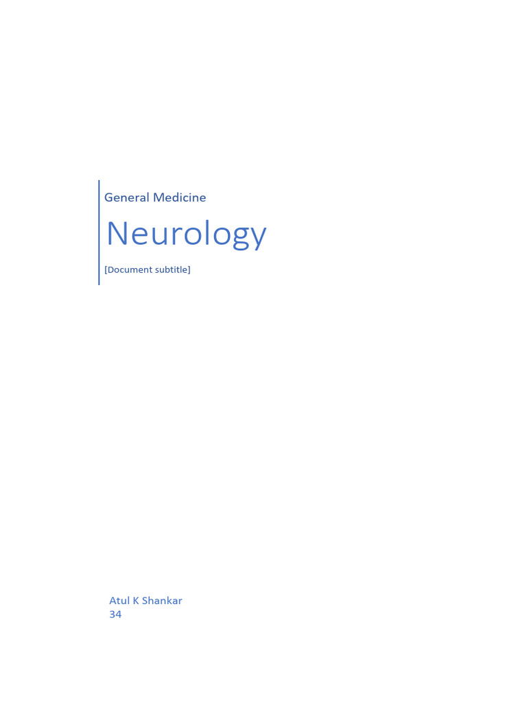 General Medicine - Neurology | PDF | Epilepsy | Meningitis