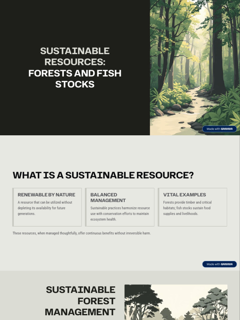 Sustainable Resources Forests and Fish Stocks | PDF | Sustainability ...