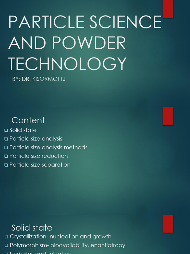 Topic 7A; Particle Science and Powder Technology | PDF | Mill (Grinding ...
