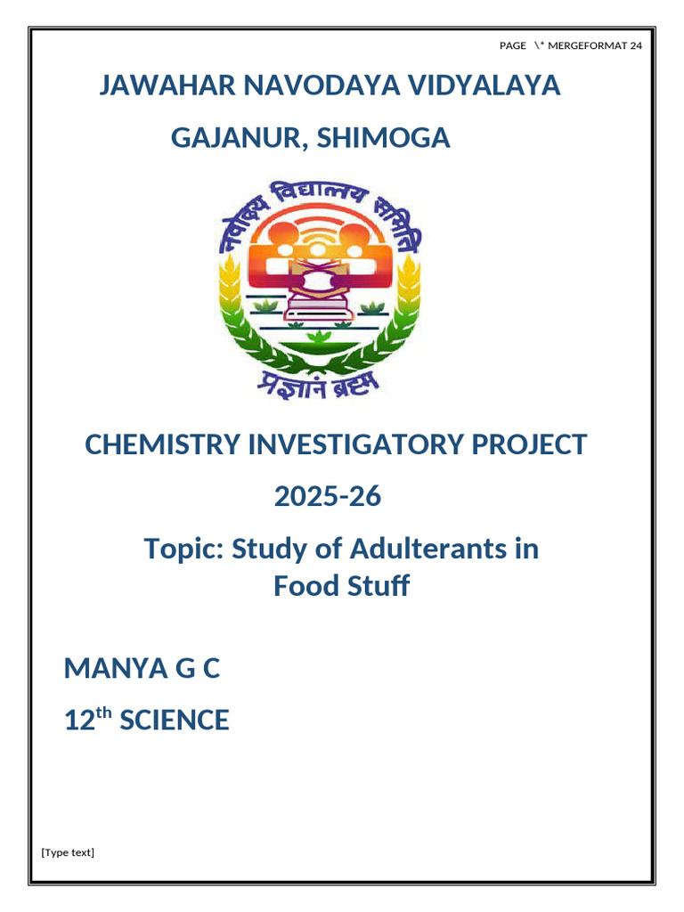 Che Project Edited - 065424 | PDF | Foods | Ethanol