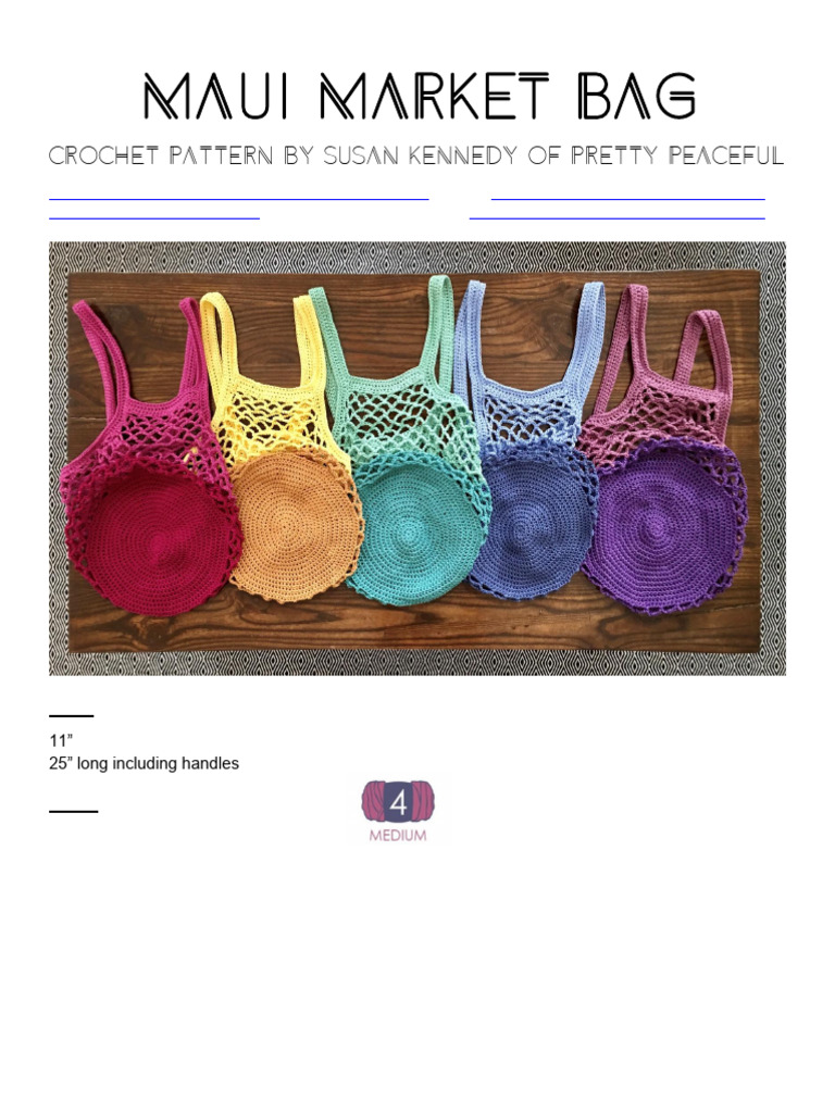 Maui Market Bag Crochet Pattern by Susan Kennedy of PrettyPeaceful ...