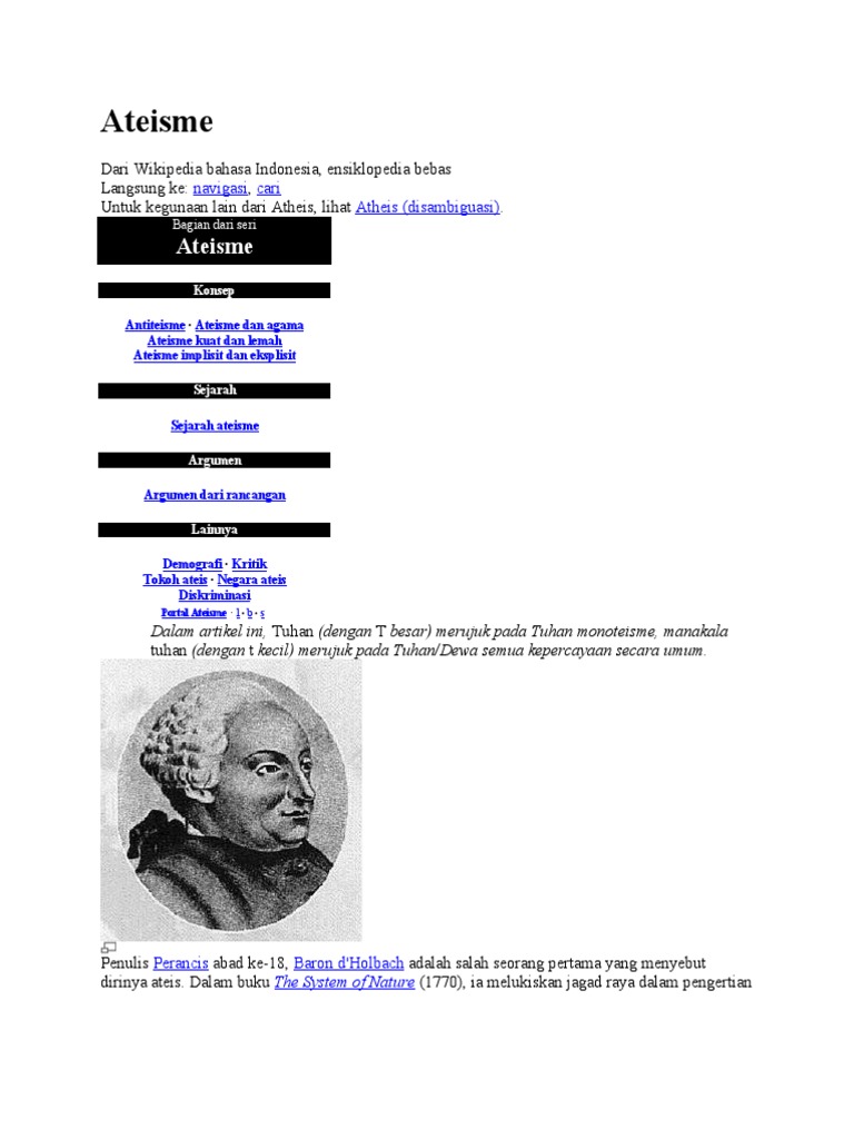 Definisi dan Jenis-Jenis Ateisme | PDF