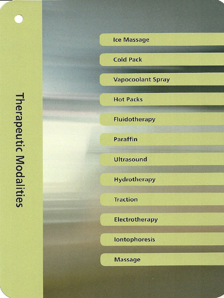 Therapeutic Modalities Flashcards | PDF