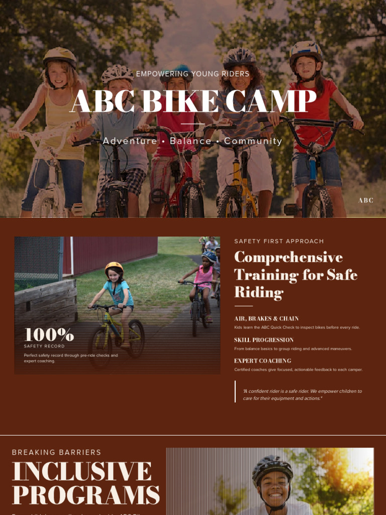 ABC Bike Camp Adventure, Balance, And Community | PDF