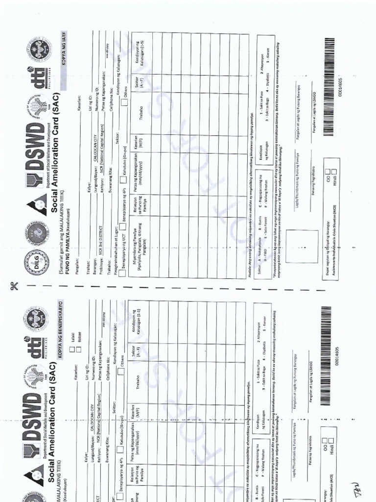 DSWD Form | PDF