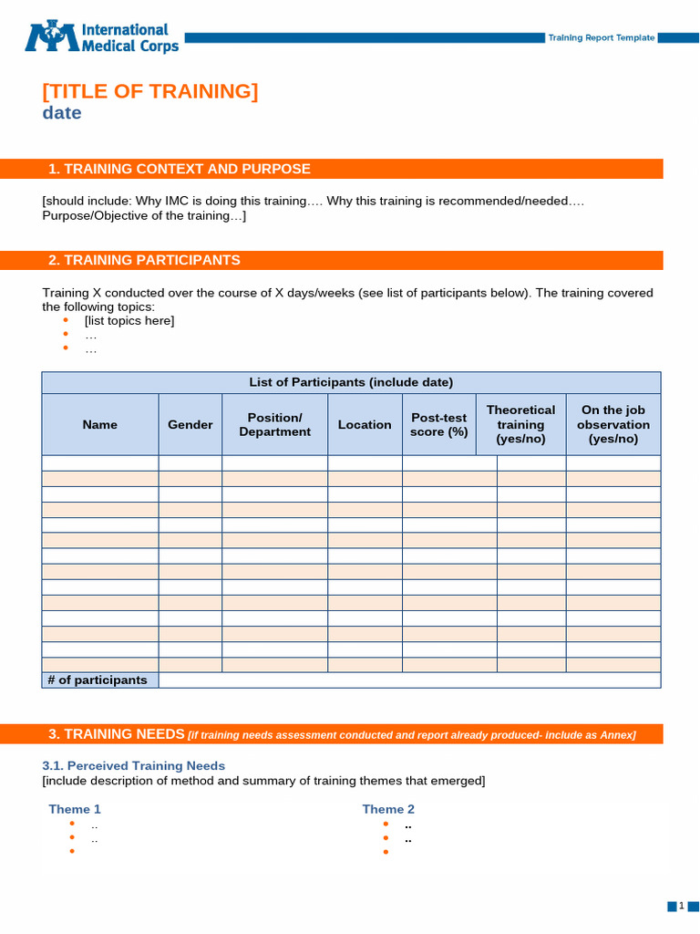 Sample Training Report Template | PDF