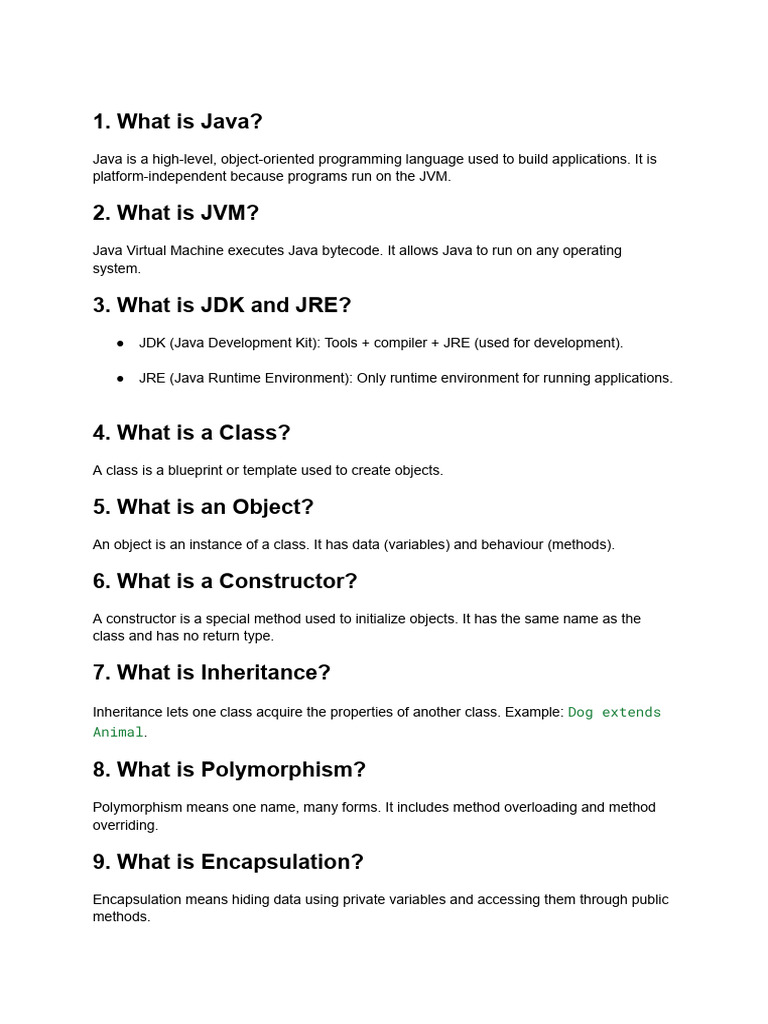 Must Know This 20 Questions Before Java Interview | PDF | Method ...