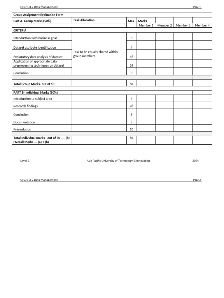 4 Assignment Marking Scheme | PDF