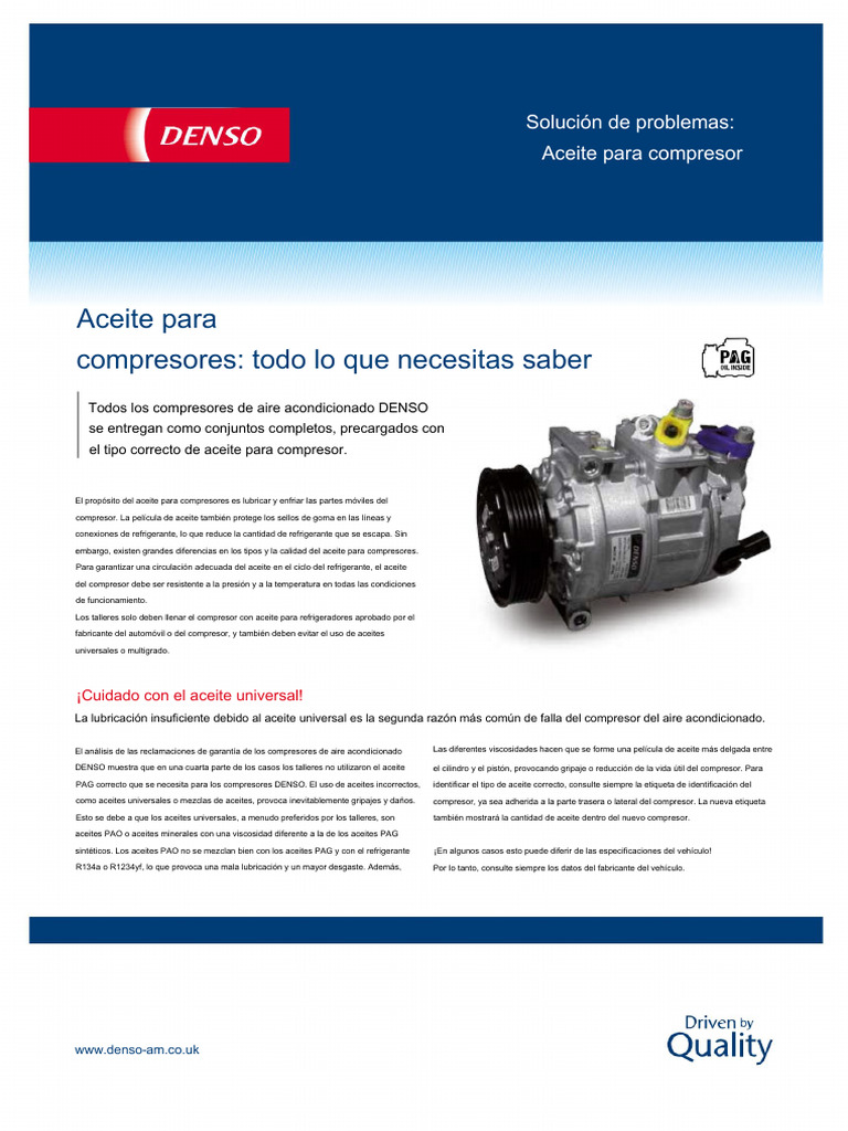 Denso Compressor Oil All You Need To Know en | PDF | Refrigerante ...