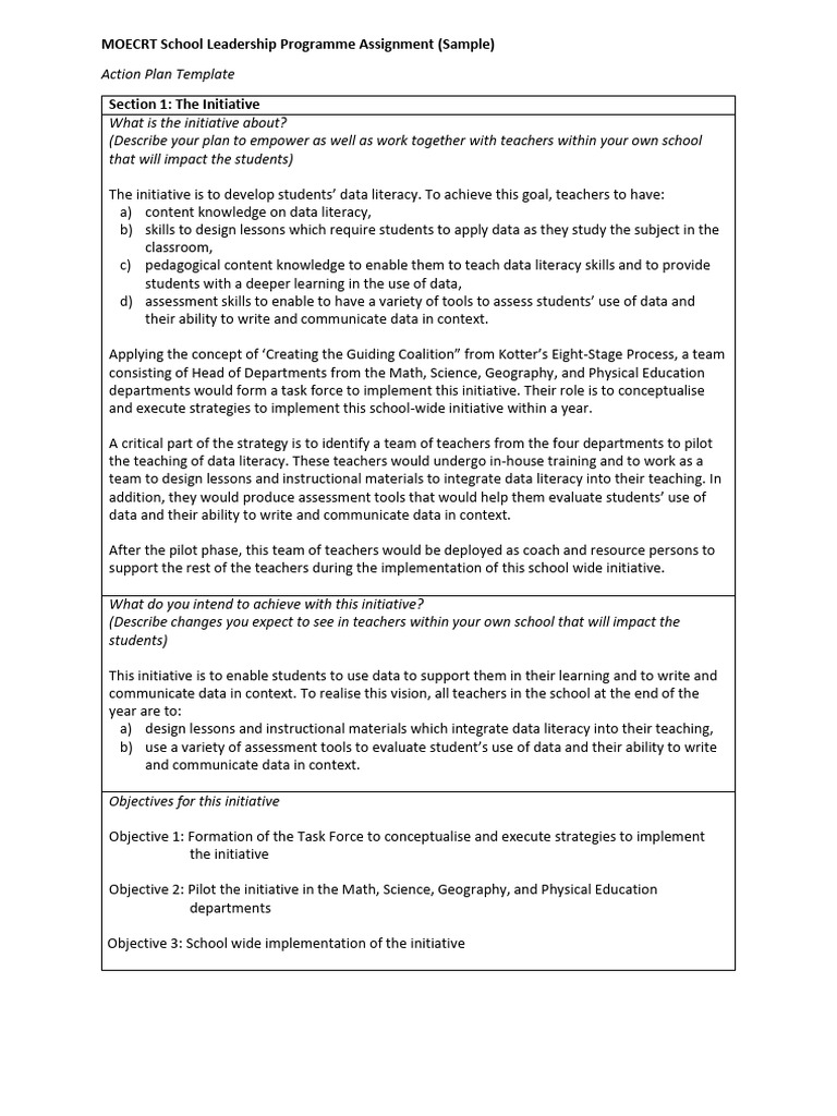 MOECRT SChool Leadership Assignment (Aug 22) Ver 1 150822 Example | PDF ...