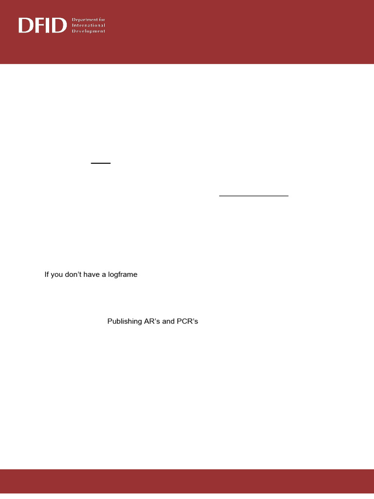 DFID Reviewing Scoring Projects | PDF | Risk | Monitoring And Evaluation